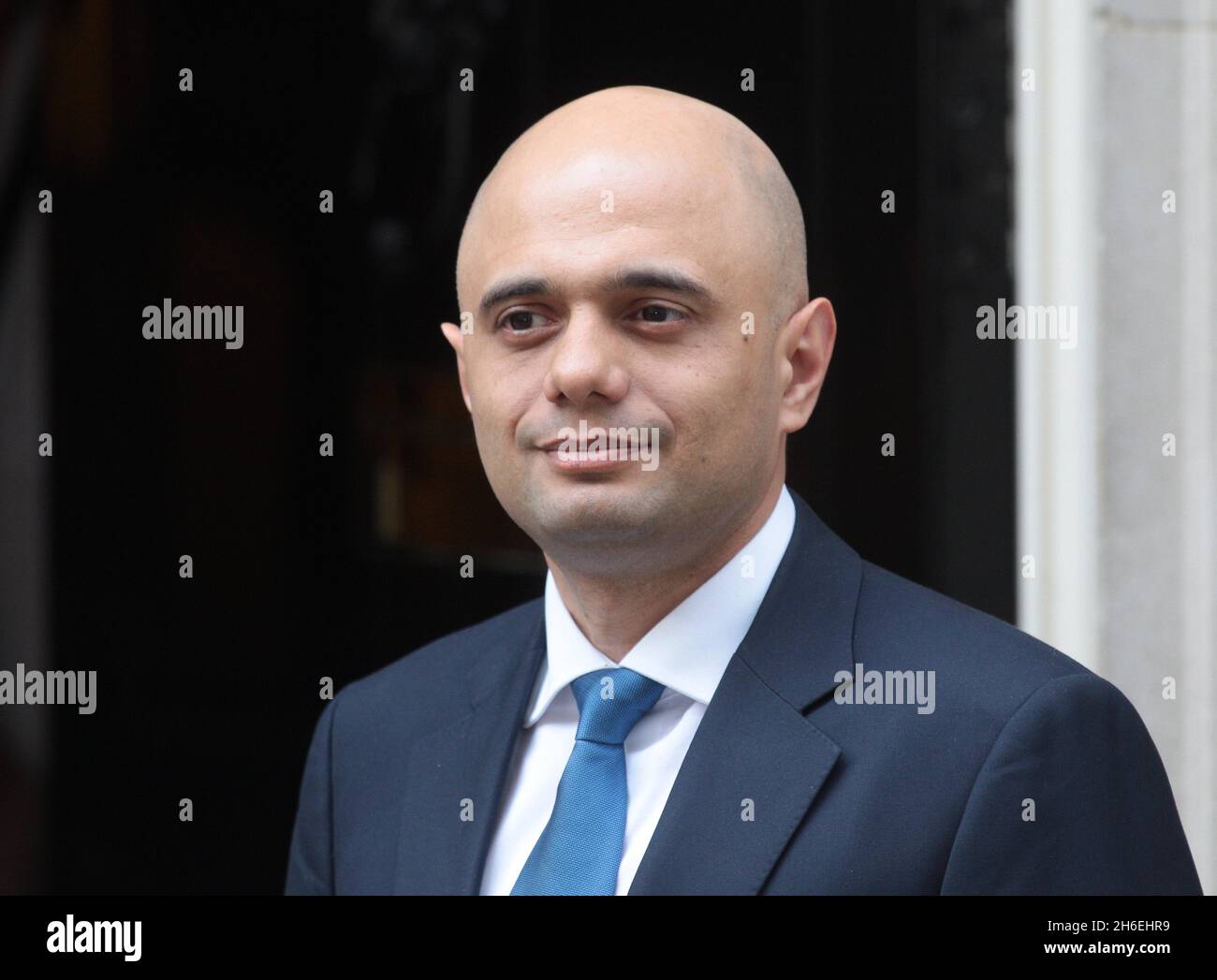 The new Culture Secretary Sajid Javid pictured in Downing Street today ...