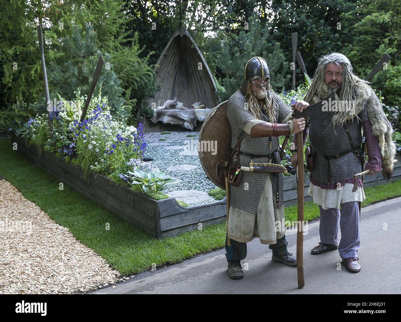 Vikings attending the RHS Chelsea Flower Show in Chelsea, London Stock ...