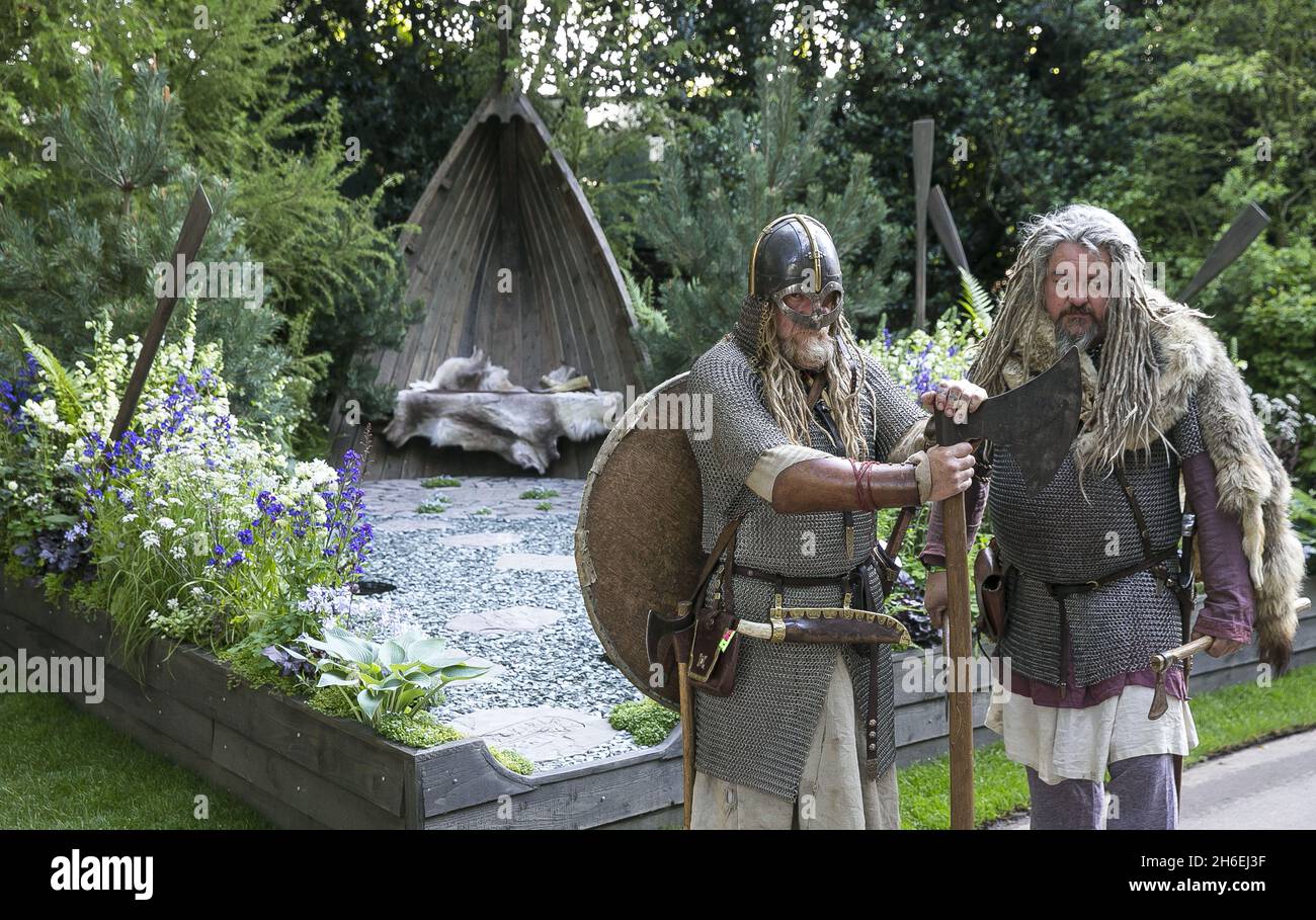 Vikings attending the RHS Chelsea Flower Show in Chelsea, London Stock ...