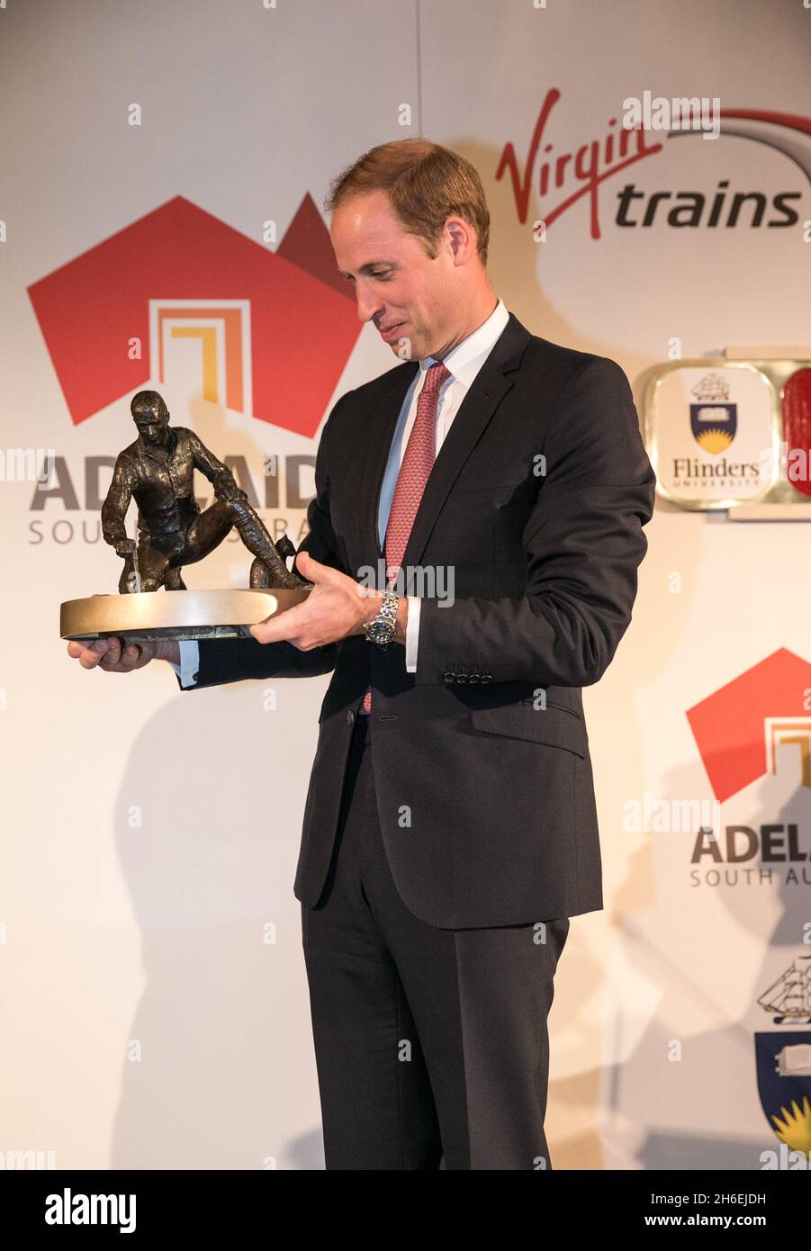 HRH the Duke of Cambridge unveiling a commemorative statue of legendary ...