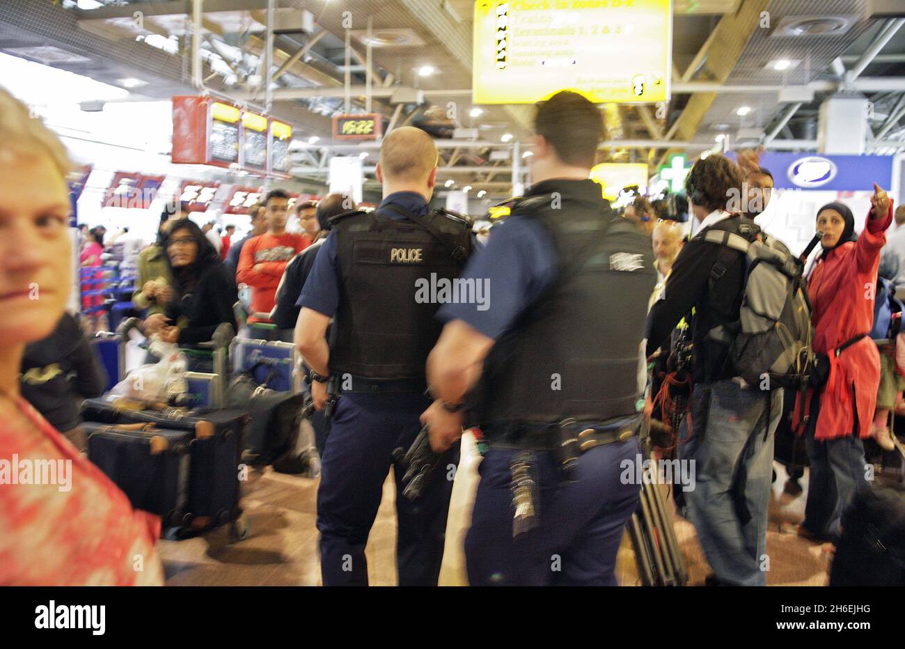 File Photo of armed police officers at Heathrow Airport in London Stock ...