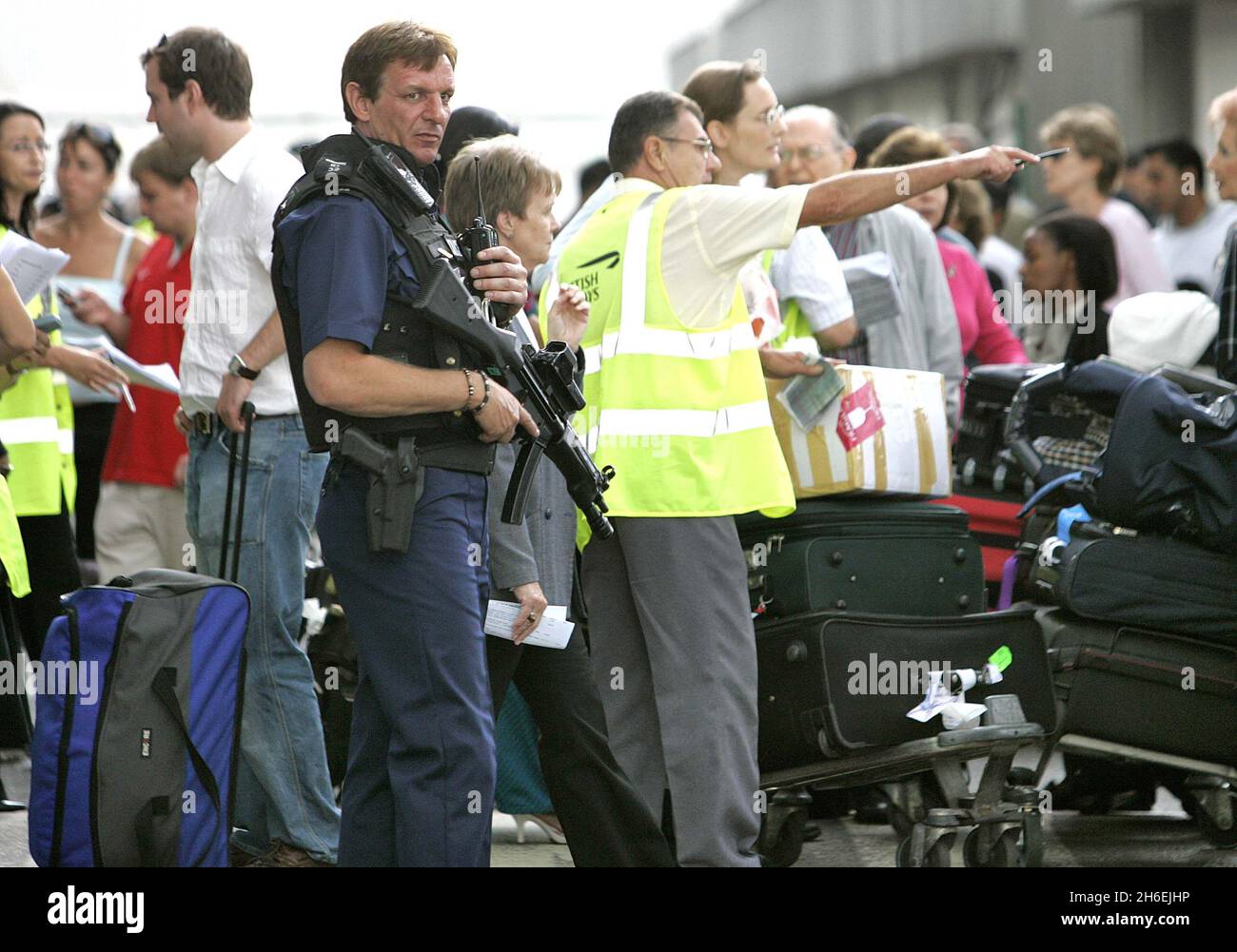 File Photo of armed police officers at Heathrow Airport in London Stock ...