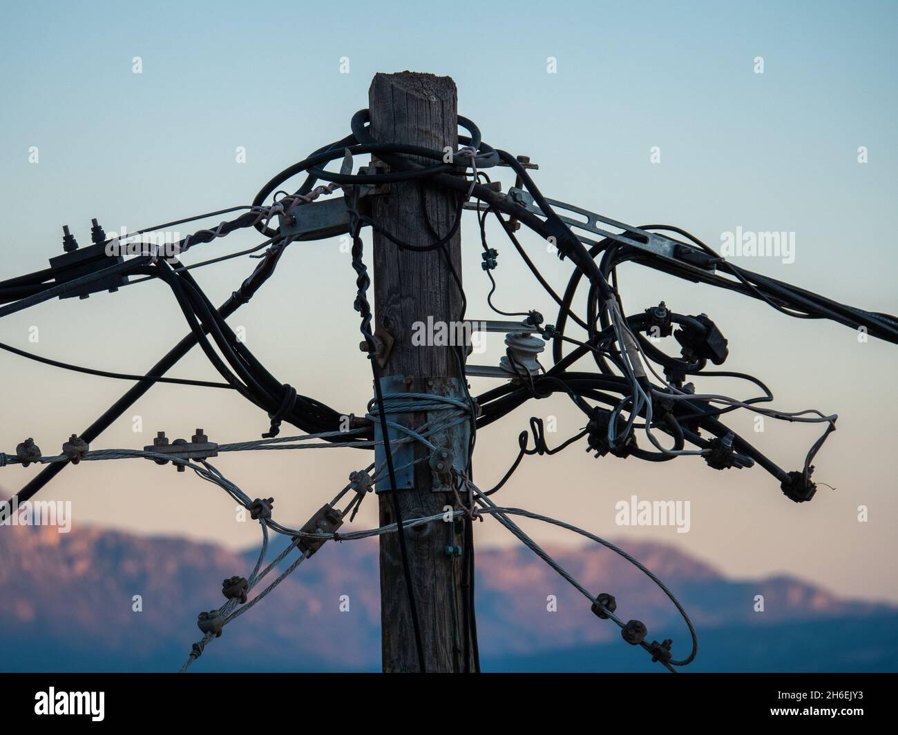 Power Pole on the Island of Crete, Greece Stock Photo - Alamy