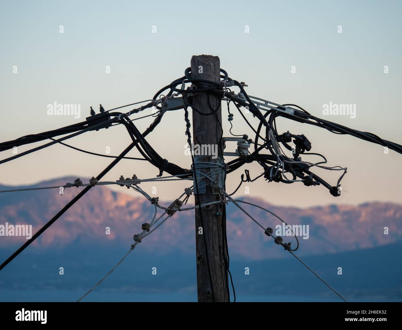 Power Pole on the Island of Crete, Greece Stock Photo - Alamy