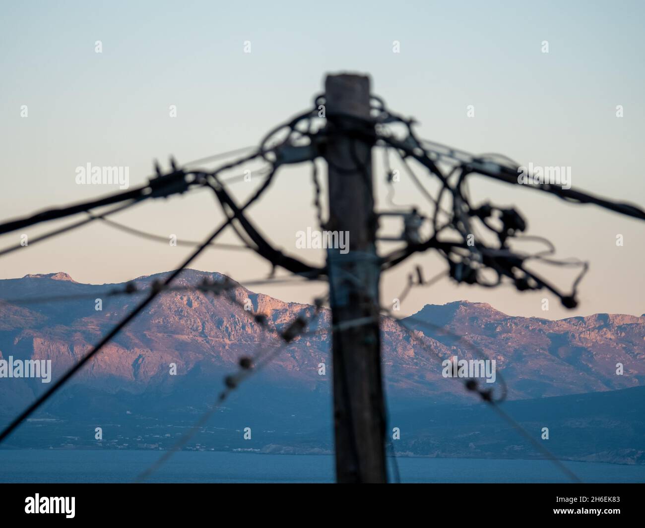 Power Pole on the Island of Crete, Greece Stock Photo - Alamy