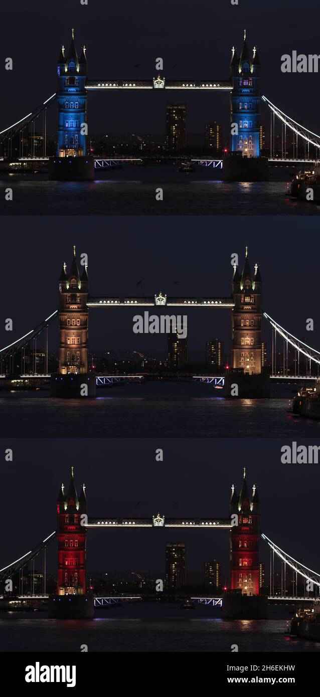 London landmarks have been lit in the colours of the French national ...
