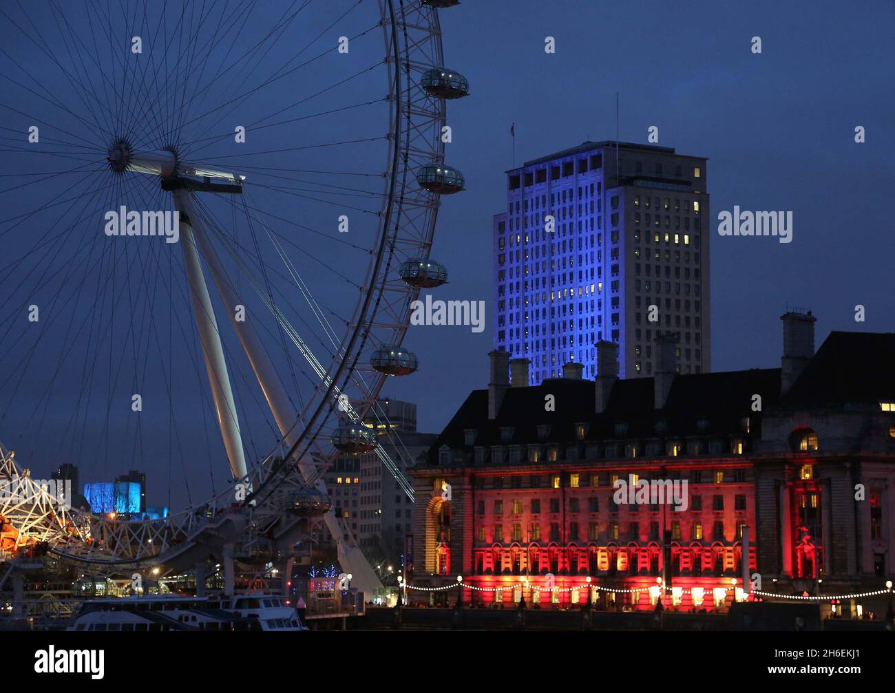 London landmarks have been lit in the colours of the French national ...