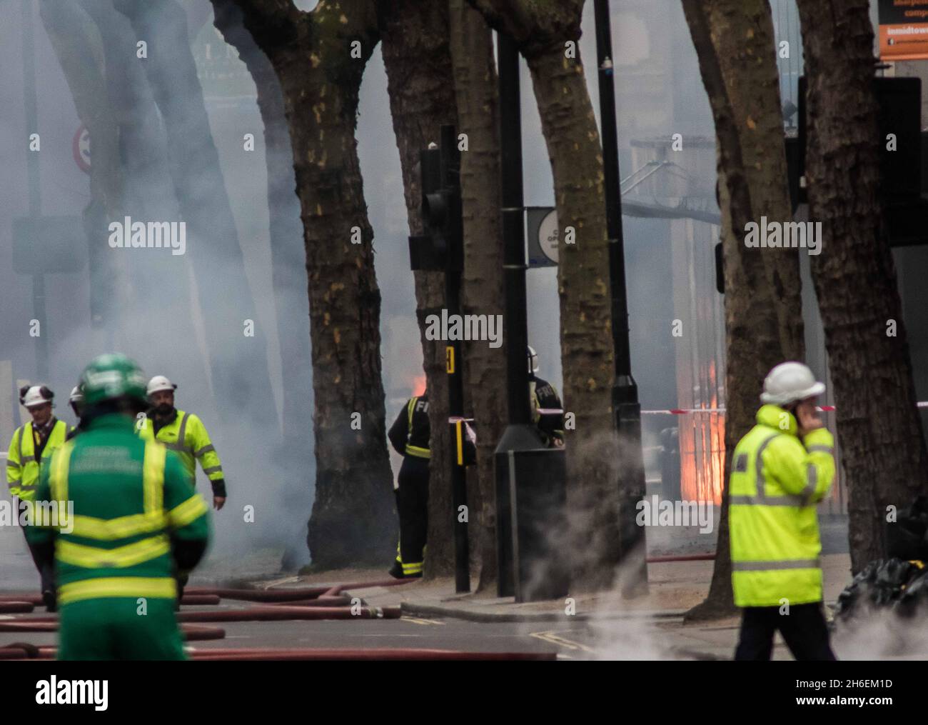 Fire crews are still working on a fire underground at Holborn this ...