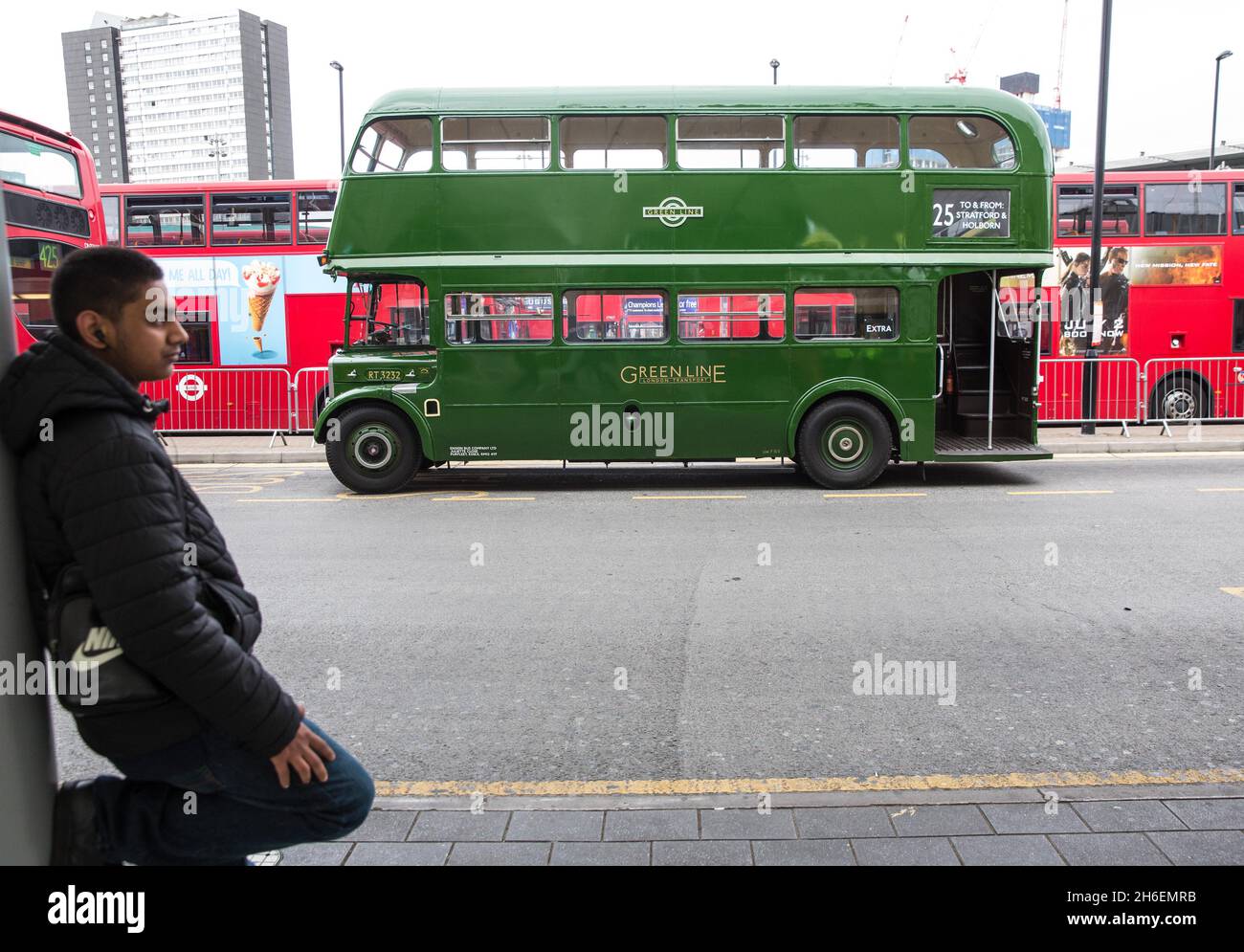 Old routemaster buses were used to help commuters travel around London ...