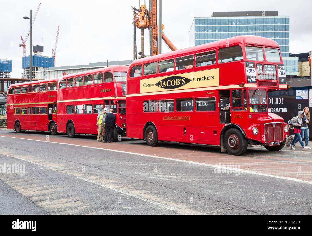 Old routemaster buses were used to help commuters travel around London ...