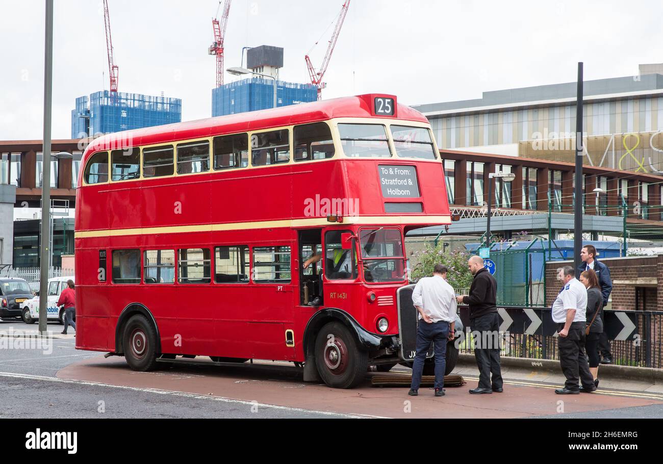 Old routemaster buses were used to help commuters travel around London ...