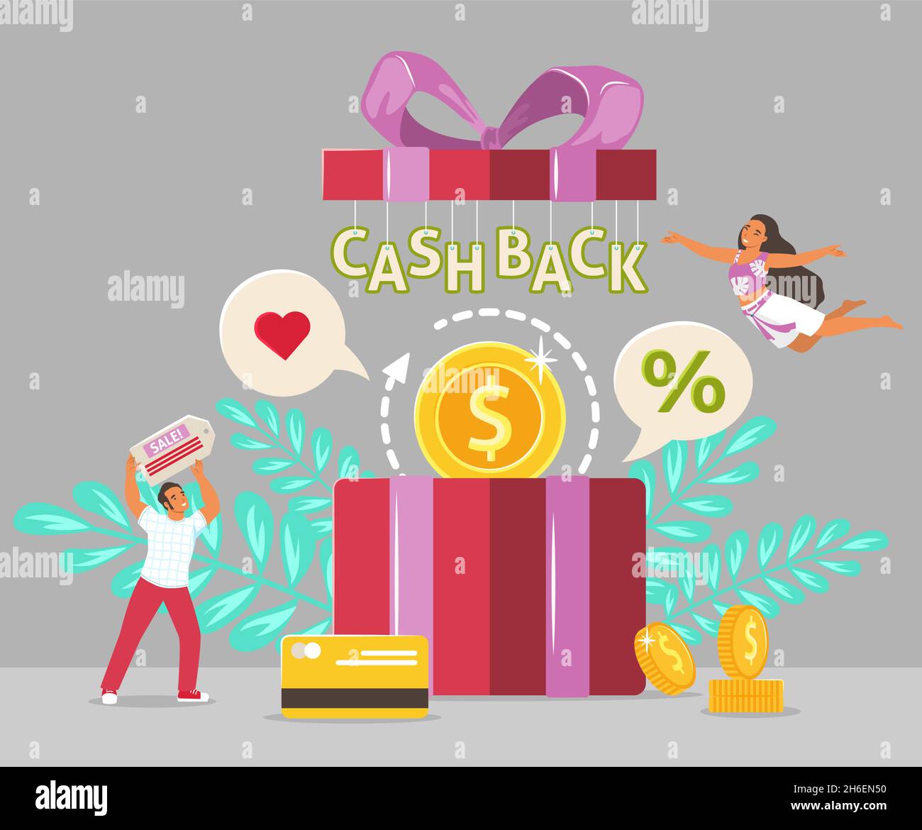 Cash back bonus credit card reward. Online shopping cashback incentives, customer loyalty ...