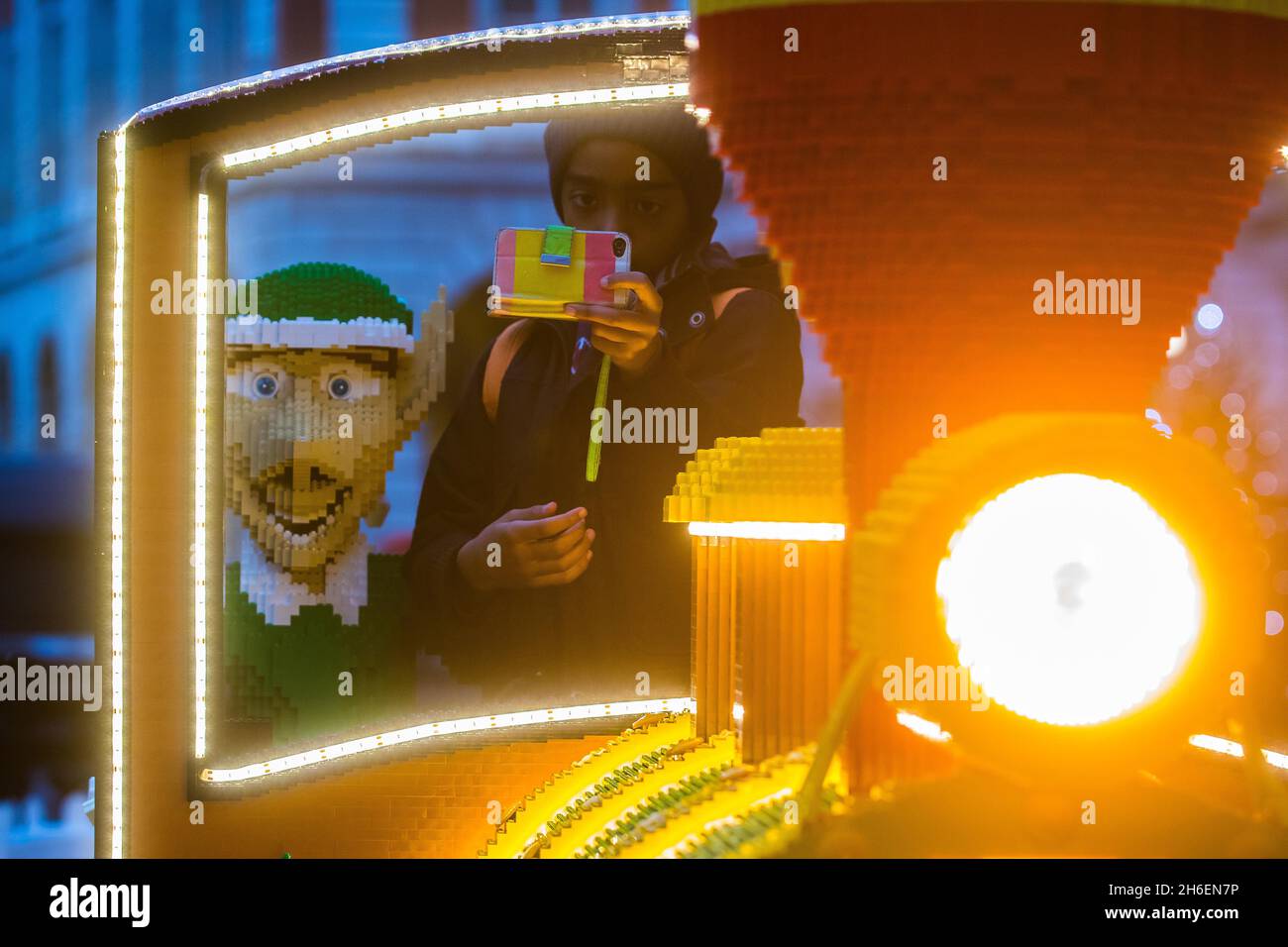 The Lego Santa Express made with 500,000 Lego bricks in Covent Garden ...