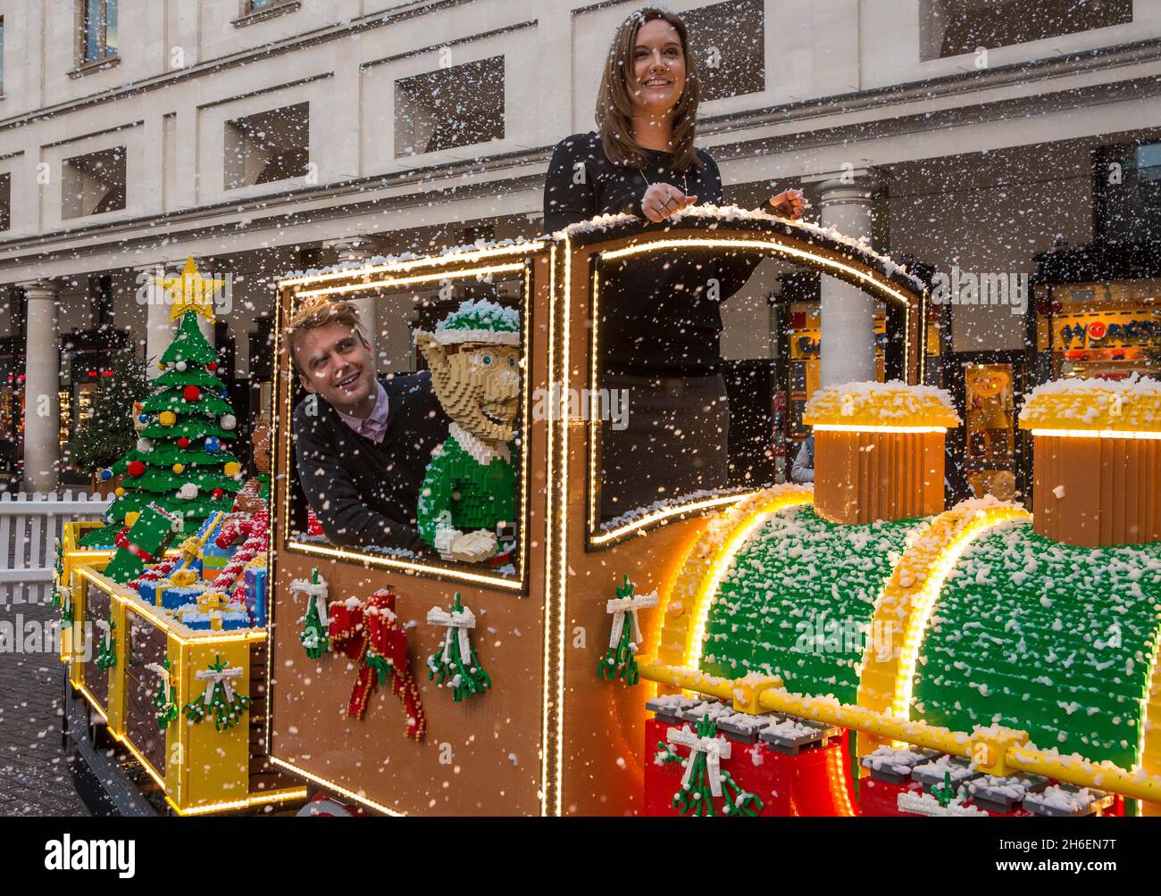 The Lego Santa Express made with 500,000 Lego bricks in Covent Garden ...