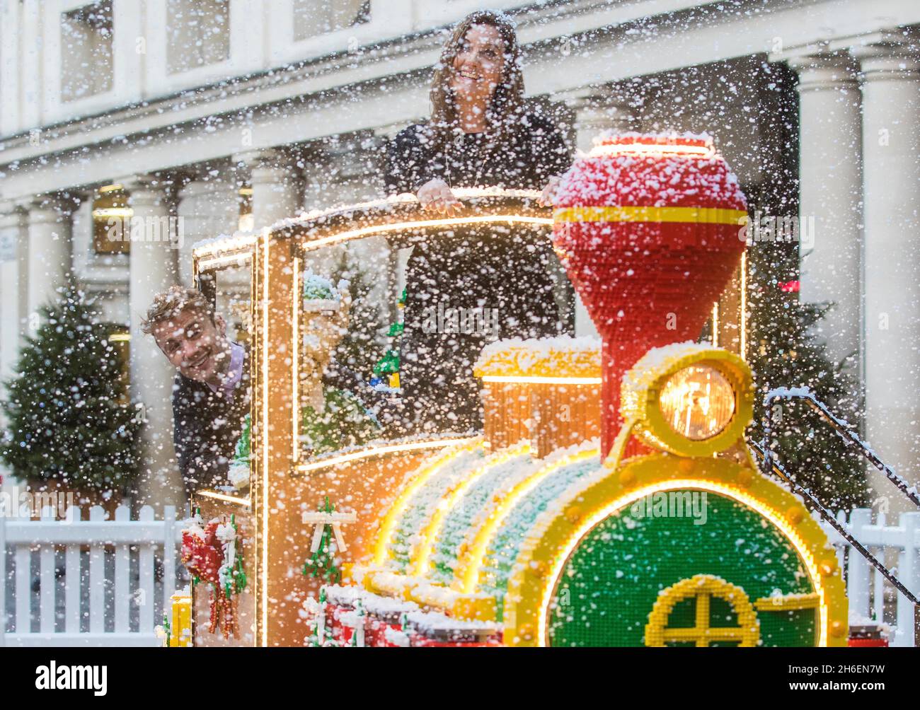 The Lego Santa Express made with 500,000 Lego bricks in Covent Garden ...