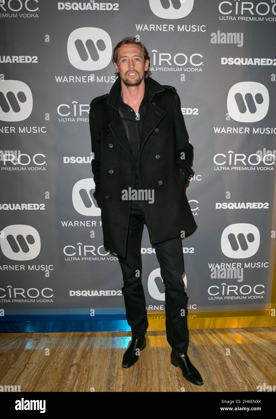 Peter Crouch arriving at The Warner Music & CIROC BRITS after party, at ...