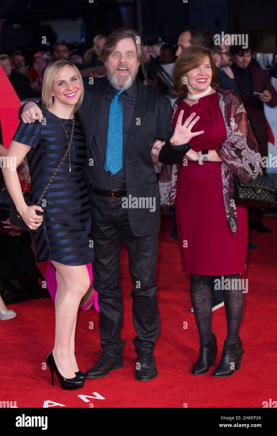 Mark Hamill with wife Marilou and daughter Chelsea attend the Batman v ...