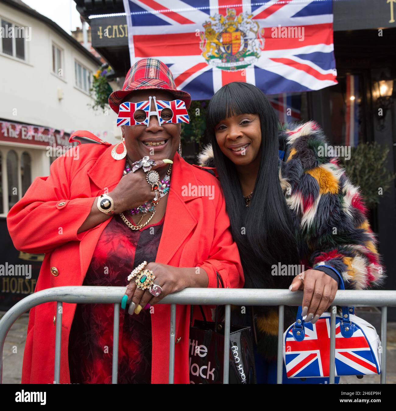 Sandra Martin and Sandy Channer from TV show Gogglebox wait outside ...