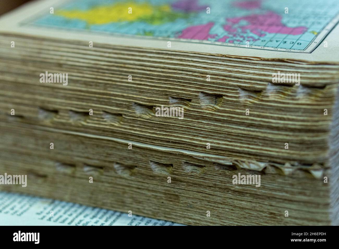 Closeup shot of an old dictionary texture Stock Photo - Alamy