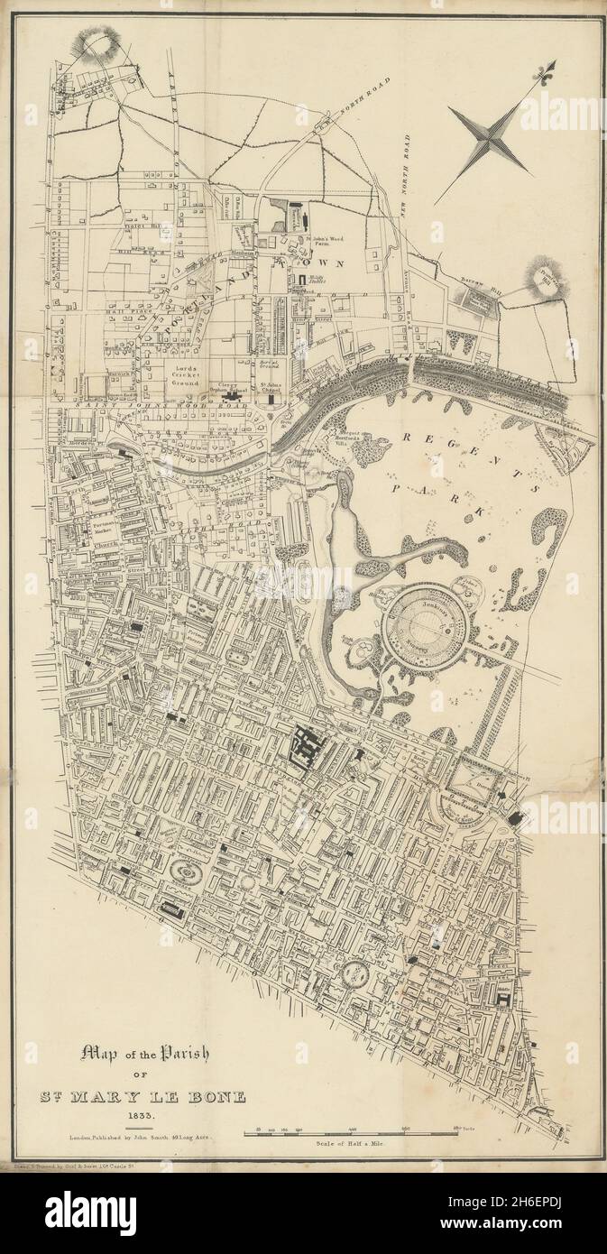 MARYLEBONE ST JOHN'S WOOD. "Parish of St Marylebone". Fitzrovia 1833 ...