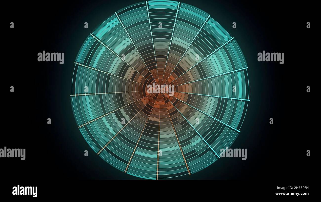 Abstract disco ball on black background. Animation. Color gradient ...