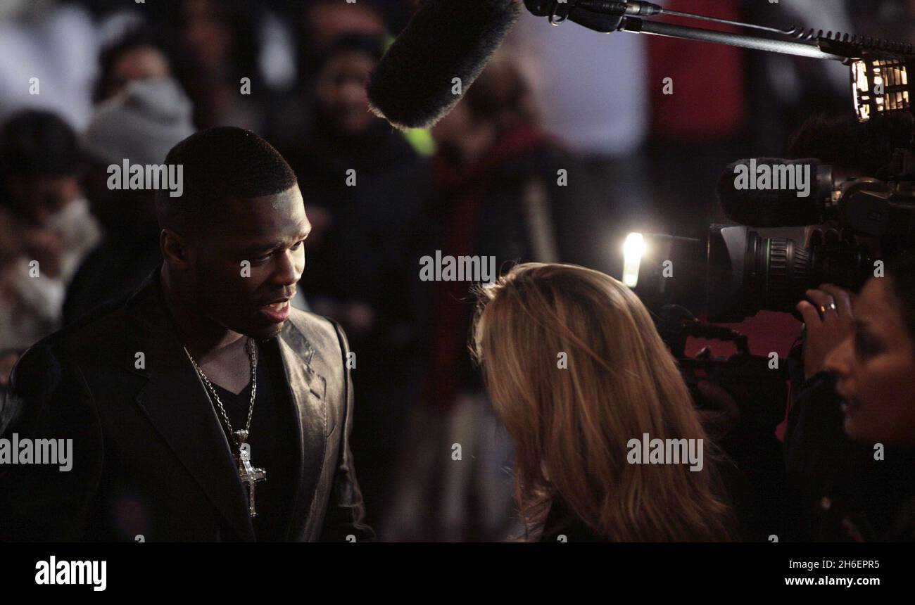 Rapper Curtis ' 50 Cent ' Jackson arrives at the Empire in Leicester Square, London , for the ...