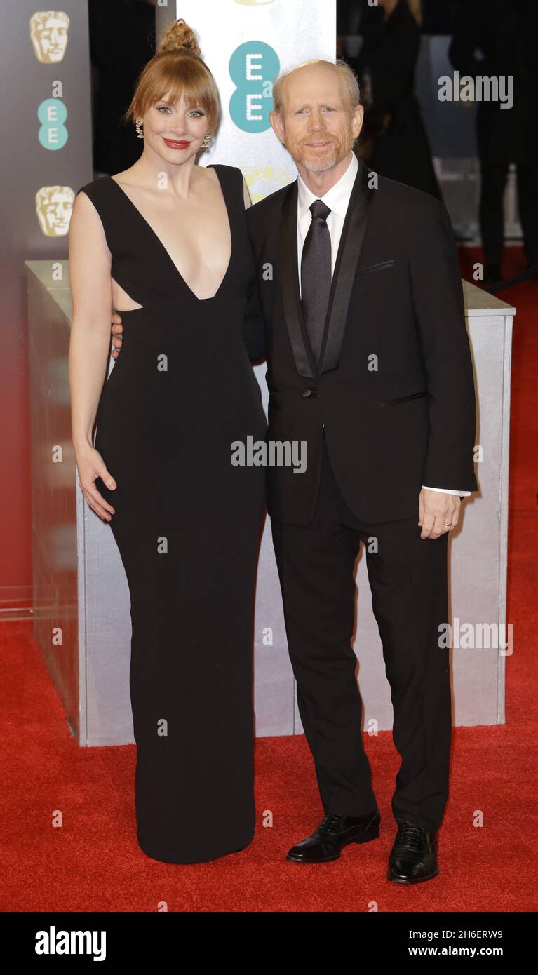RON HOWARD AND BRYCE DALLAS attend the EE British Academy of Film ...