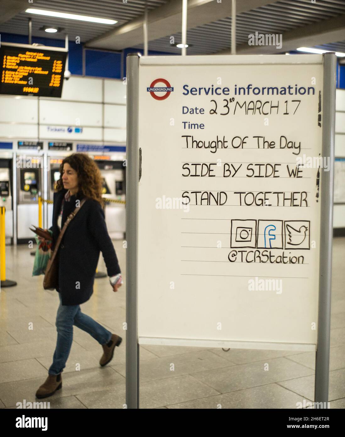 Messages appeared on the Quote of the Day boards in Underground station ...