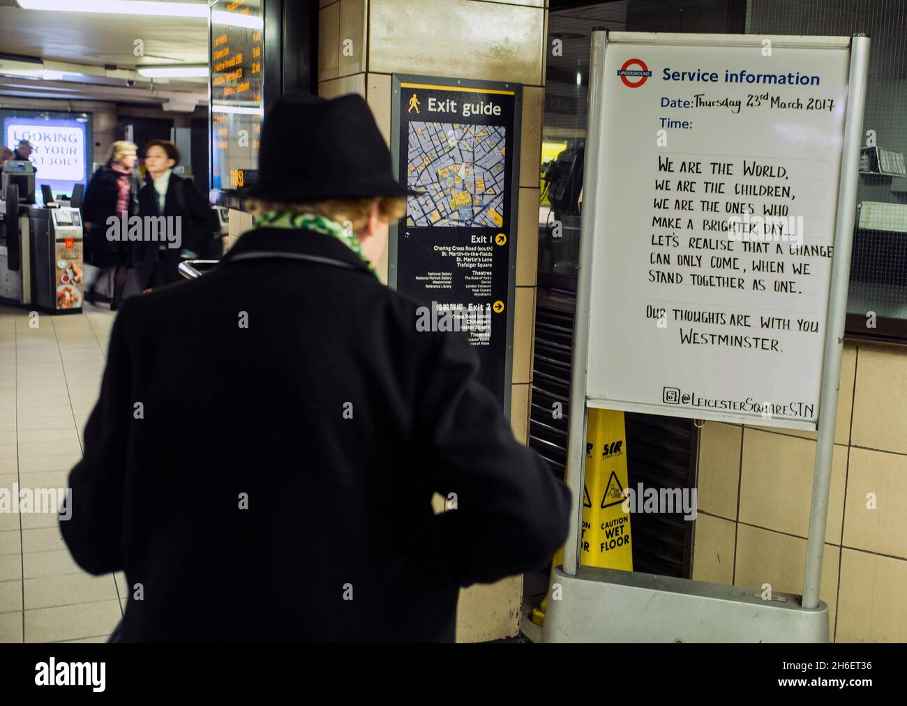 Messages appeared on the Quote of the Day boards in Underground station ...