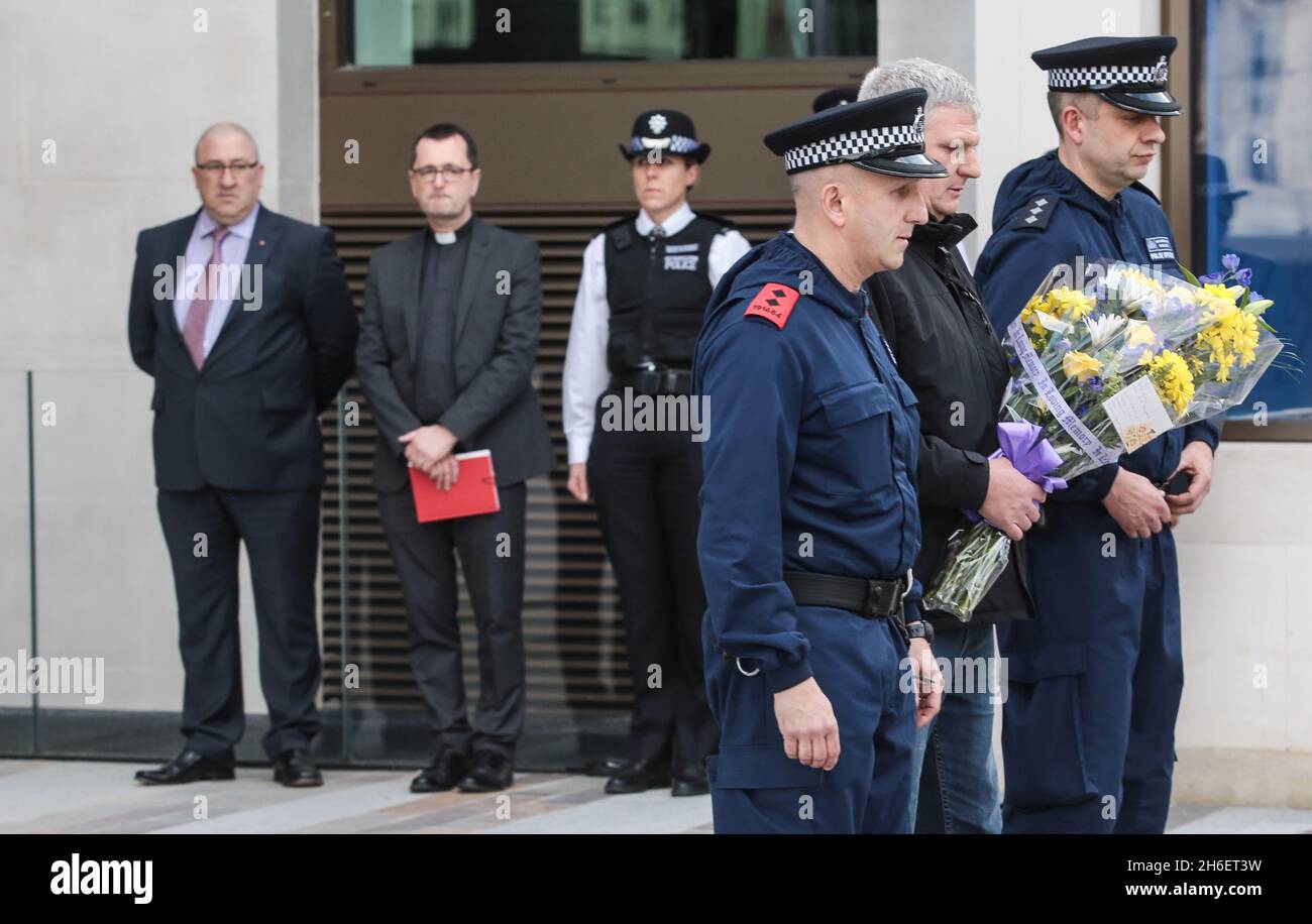 Colleagues pay tribute to murdered Pc Keith Palmer outside New Scotland ...