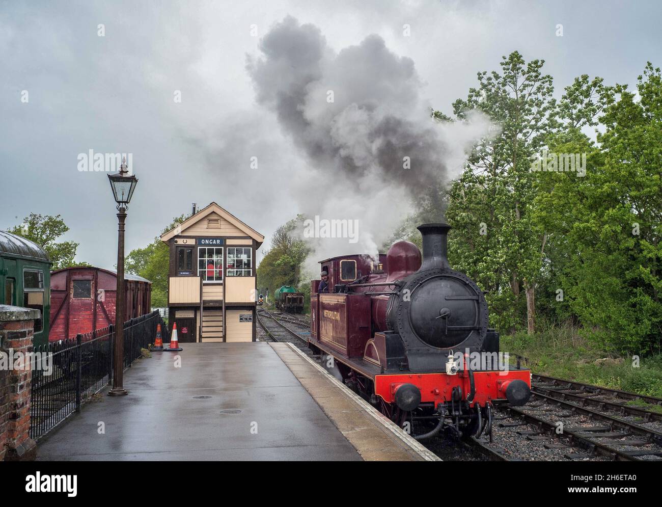 Steam train enthusiasts in Essex enjoy the Epping Ongar railway on a ...