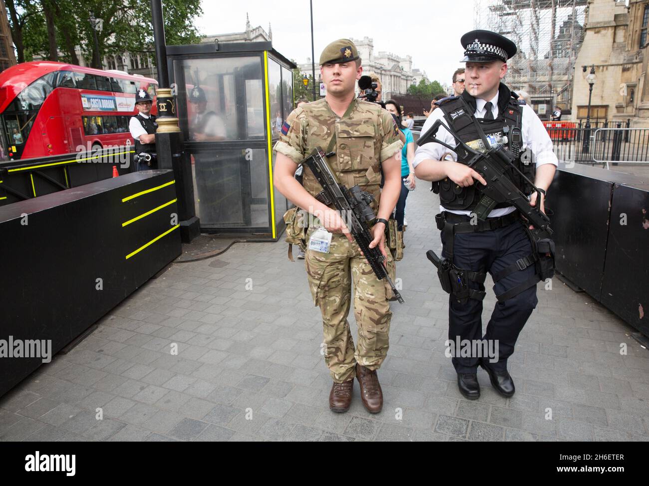 Armed soldiers and police officers pictured on the streets of ...
