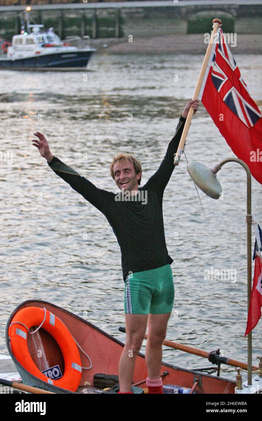 Tim Fizthigham finishes the last leg of his 250km journey from France ...