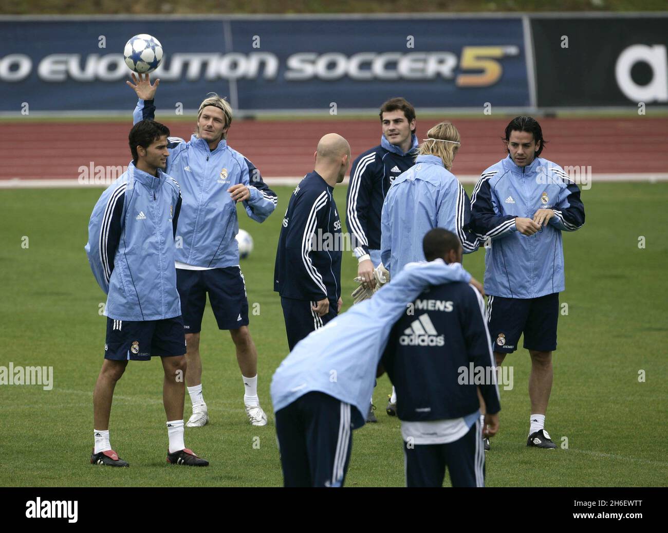 Footballer David Beckham pictured during a Real Madrid training session ...