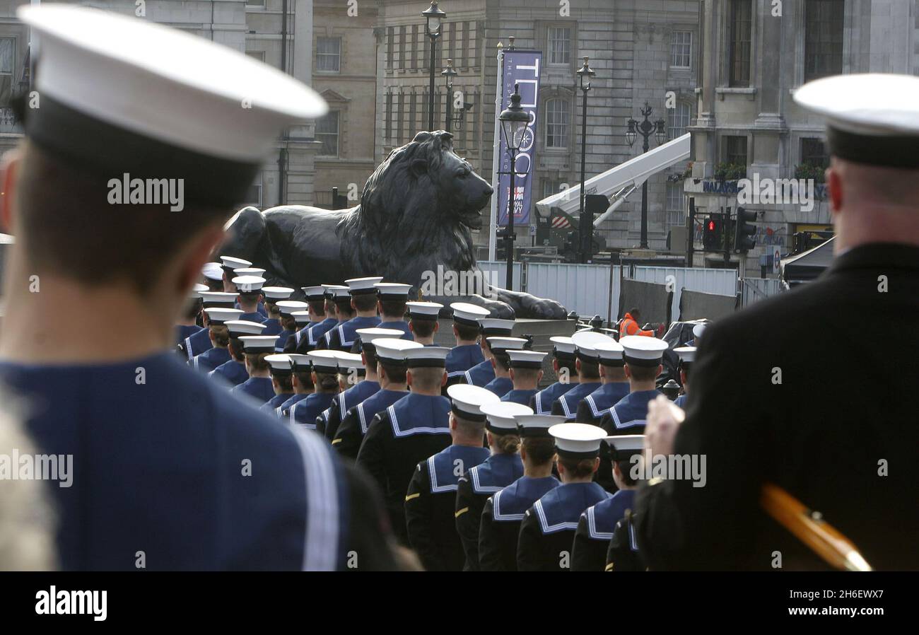 A parade celebrating the 200th anniversary of the battle of Trafalgar ...
