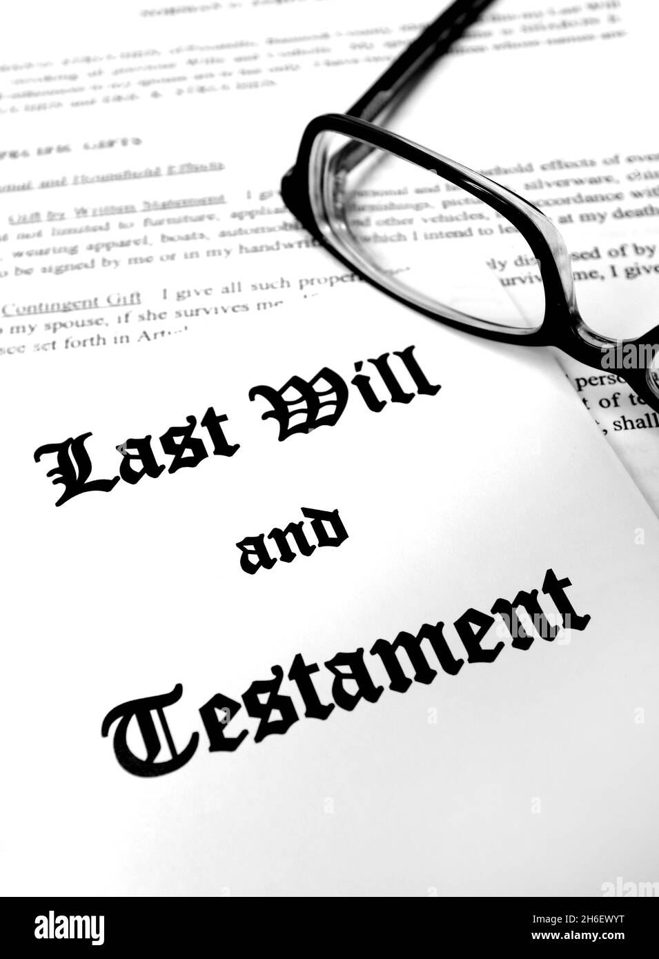 Last will and testament Black and White Stock Photos & Images - Alamy