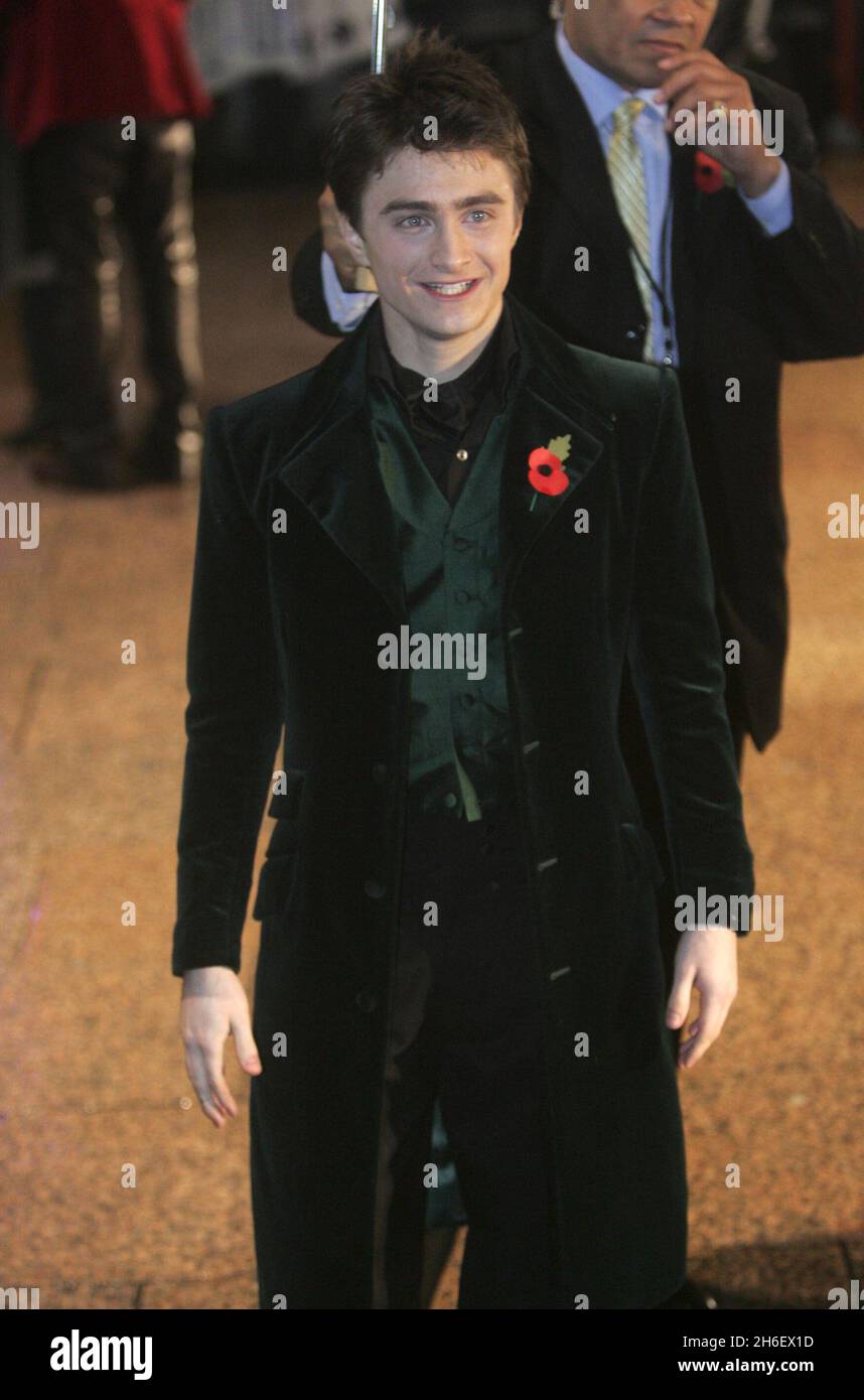 Daniel Radcliffe arriving at the Harry Potter And The Goblet Of Fire ...