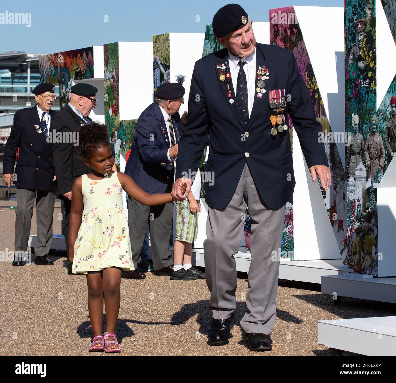 85 year old Veteran Tom Weatherall and 5 year old Maraki Tewodros view ...