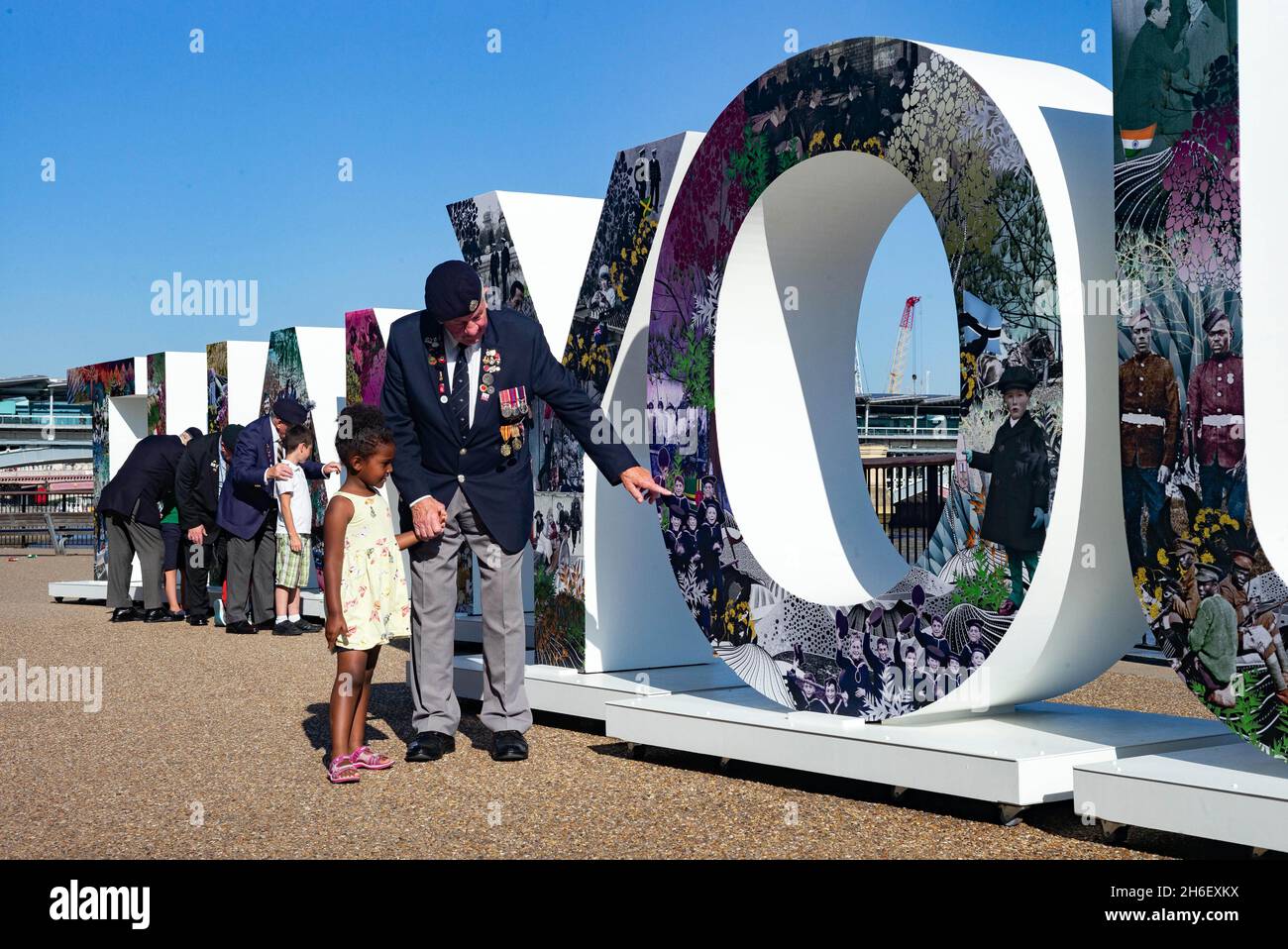 85 year old Veteran Tom Weatherall and 5 year old Maraki Tewodros view ...