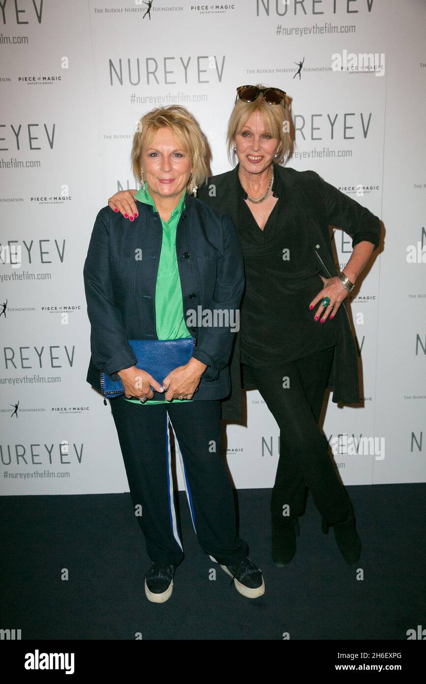 Joanna Lumley and Jennifer Saunders at the premiere of NUREYEV at the ...