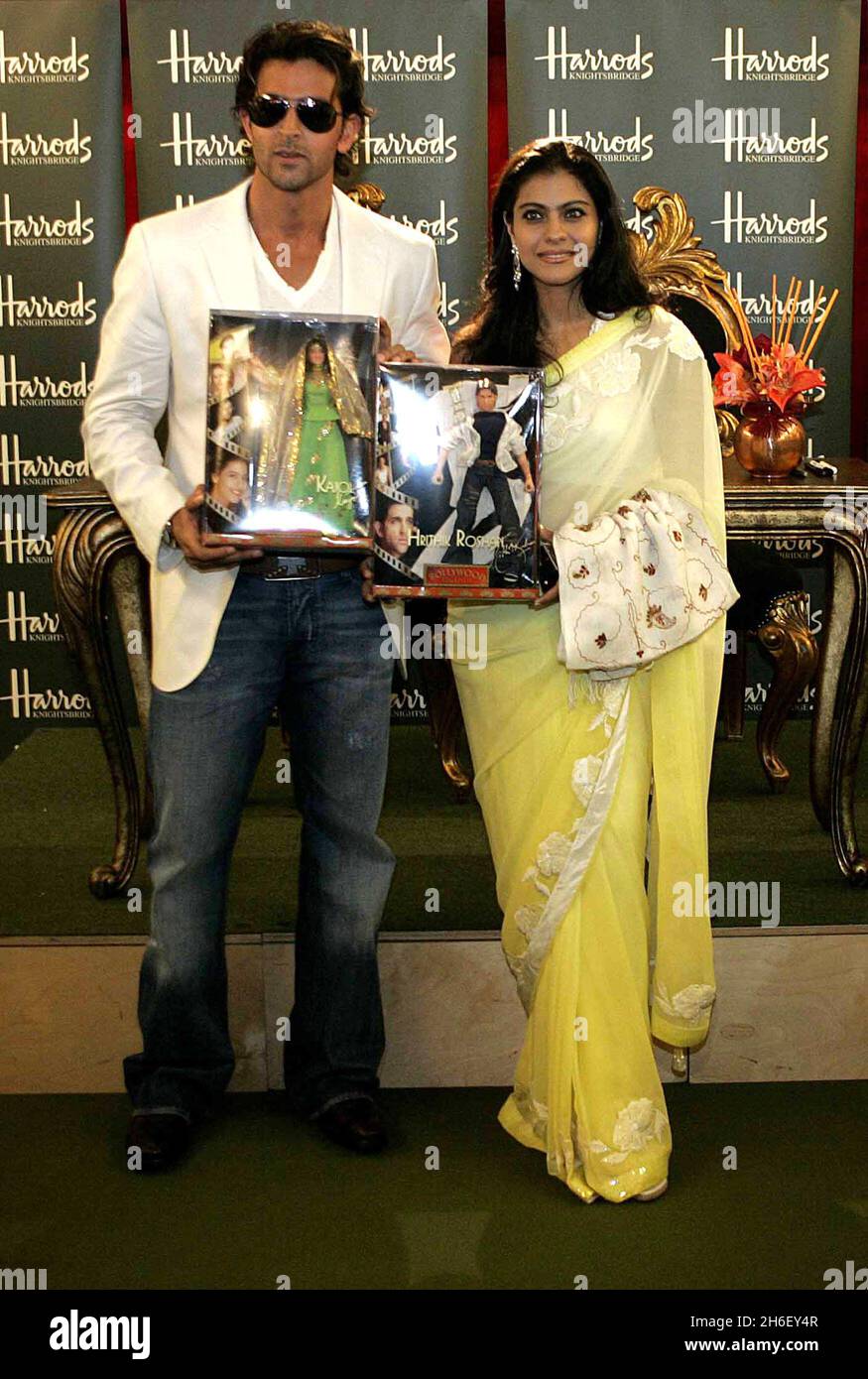 Bollywood stars Kajol and Hrithik Roshan arrived at Harrods to launch a ...