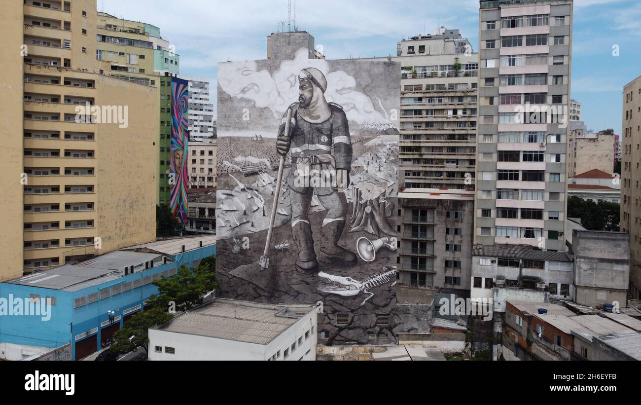 Sao Paulo, Brazil, November 15, 2021, Brazil: A mural titled ''The ...