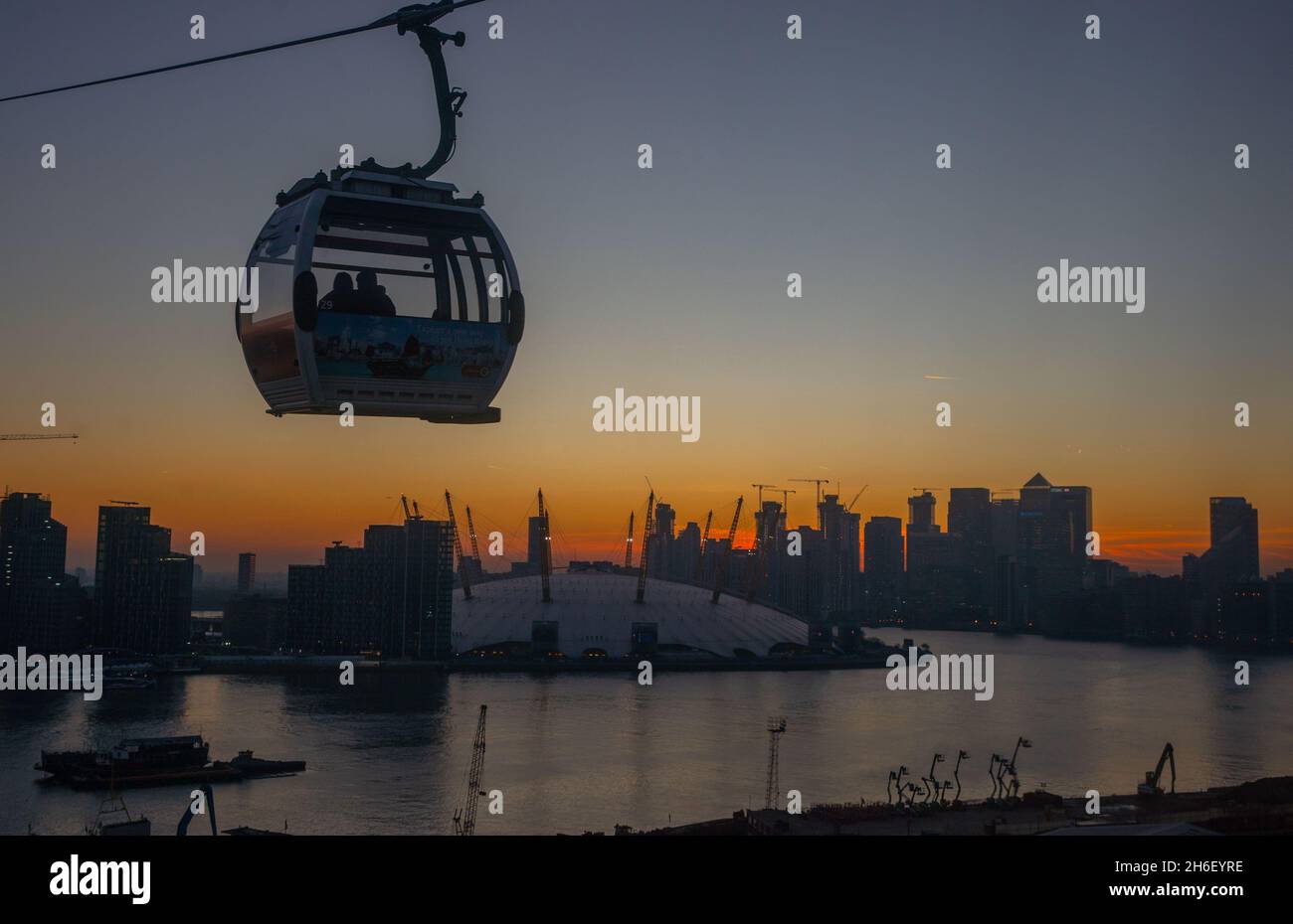 The sunset over the The O2 arena in London after the hottest February ...