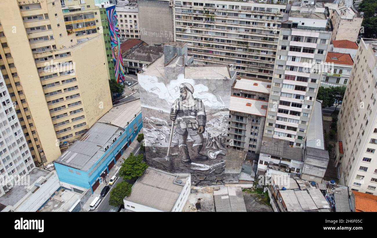 Sao Paulo, Brazil, November 15, 2021, Brazil: A mural titled ''The ...
