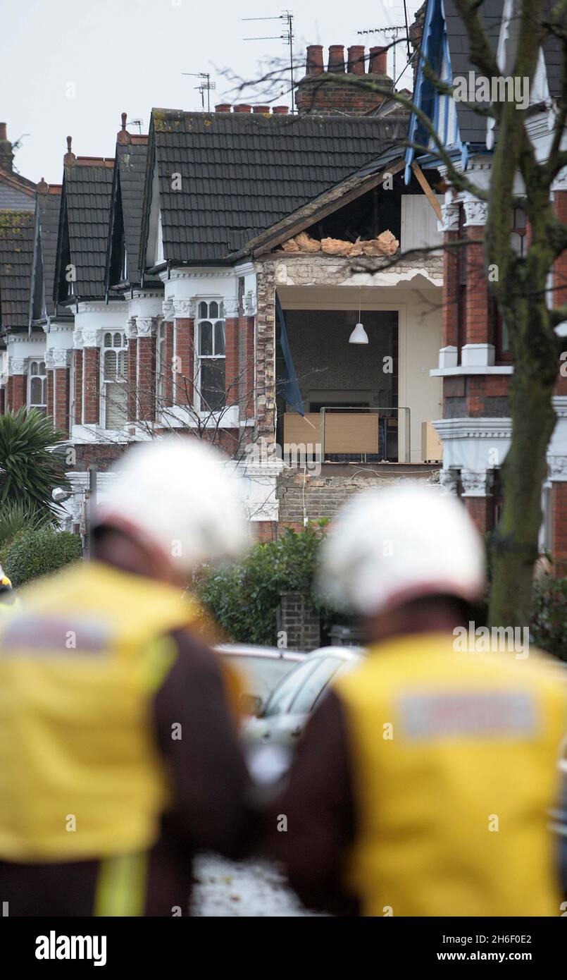 Damaged houses on Chamberlayne Road in Kensal Rise , North West London ...