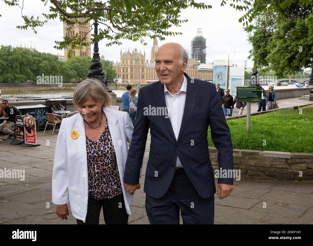 Liberal Democrats leader Vince Cable and his wife Rachel Smith are ...