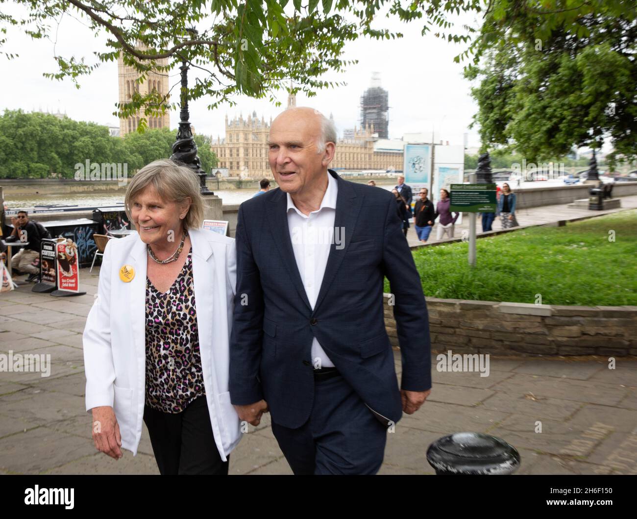 Liberal Democrats leader Vince Cable and his wife Rachel Smith are ...