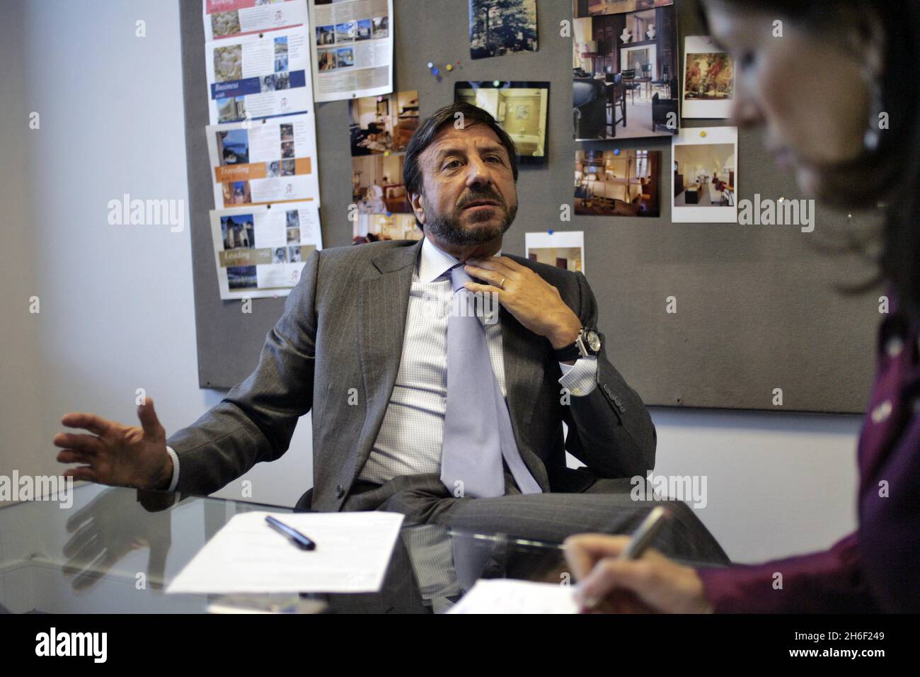 Portraits of British hotelier Sir Rocco Forte who is chairman and chief ...