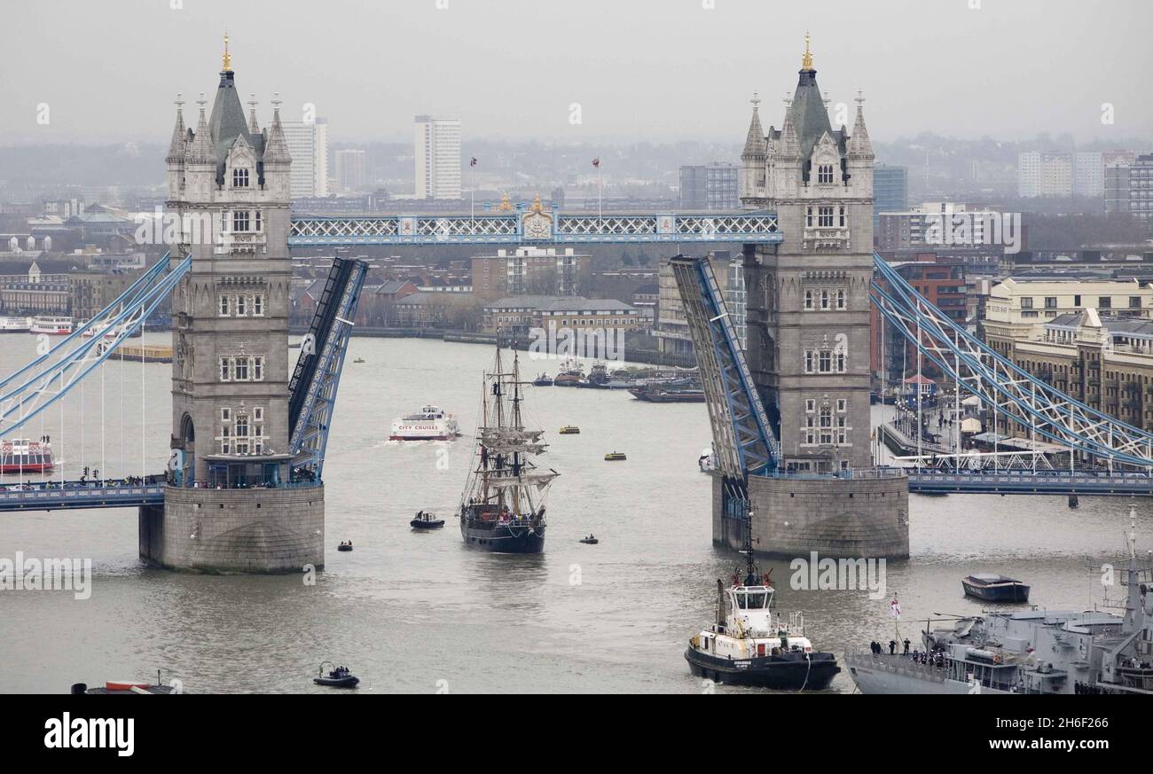 'The Zong' a replica 18th century wooden Slave ship sailed down the ...
