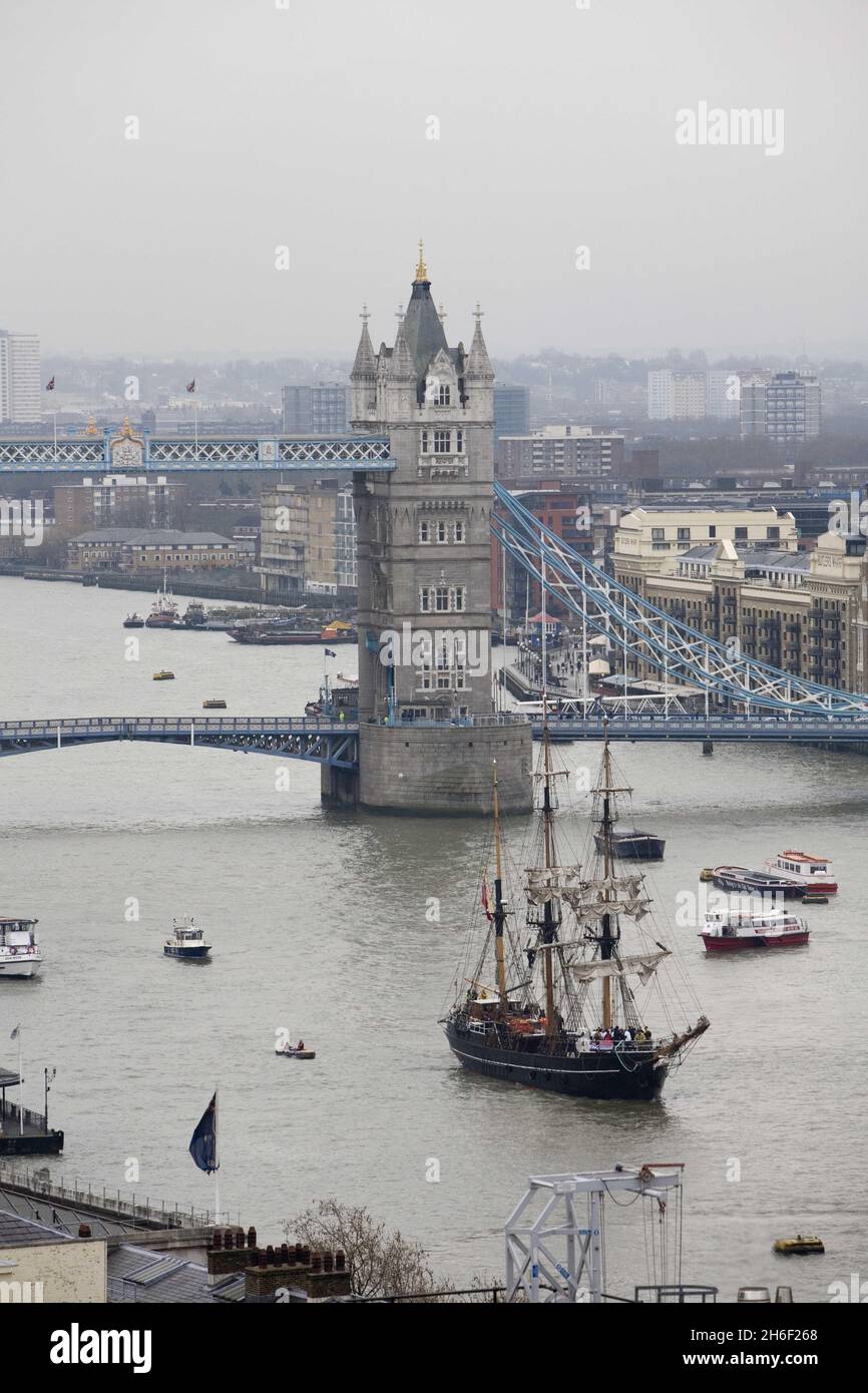 'The Zong' a replica 18th century wooden Slave ship sailed down the ...